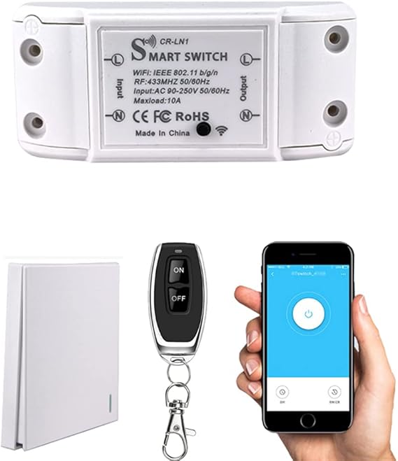 COLOROCK Smart WiFi Light Switch, RF Wireless Remote Control Switch Kit ...