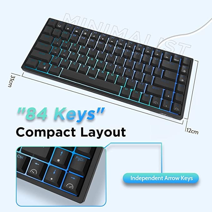 RK ROYAL KLUDGE RK84 Mechanical Keyboard, Triple Mode BT5.0 /2.4G /USB ...