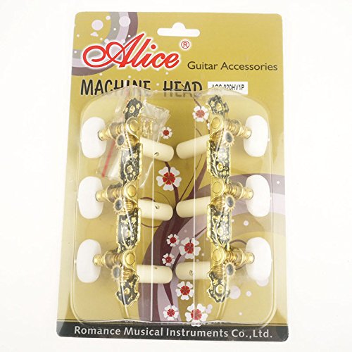Alice Classical Guitar Gold/Black Plated Tuning Keys Pegs Tuners Mane ...