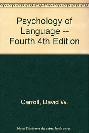 Psychology of Language: Carroll, David W.: Amazon.com: Books