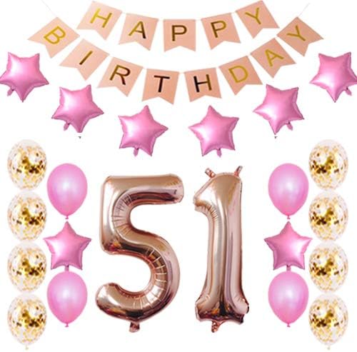 Amazon.com: 51st Birthday Decorations Party Supplies Happy 51st ...