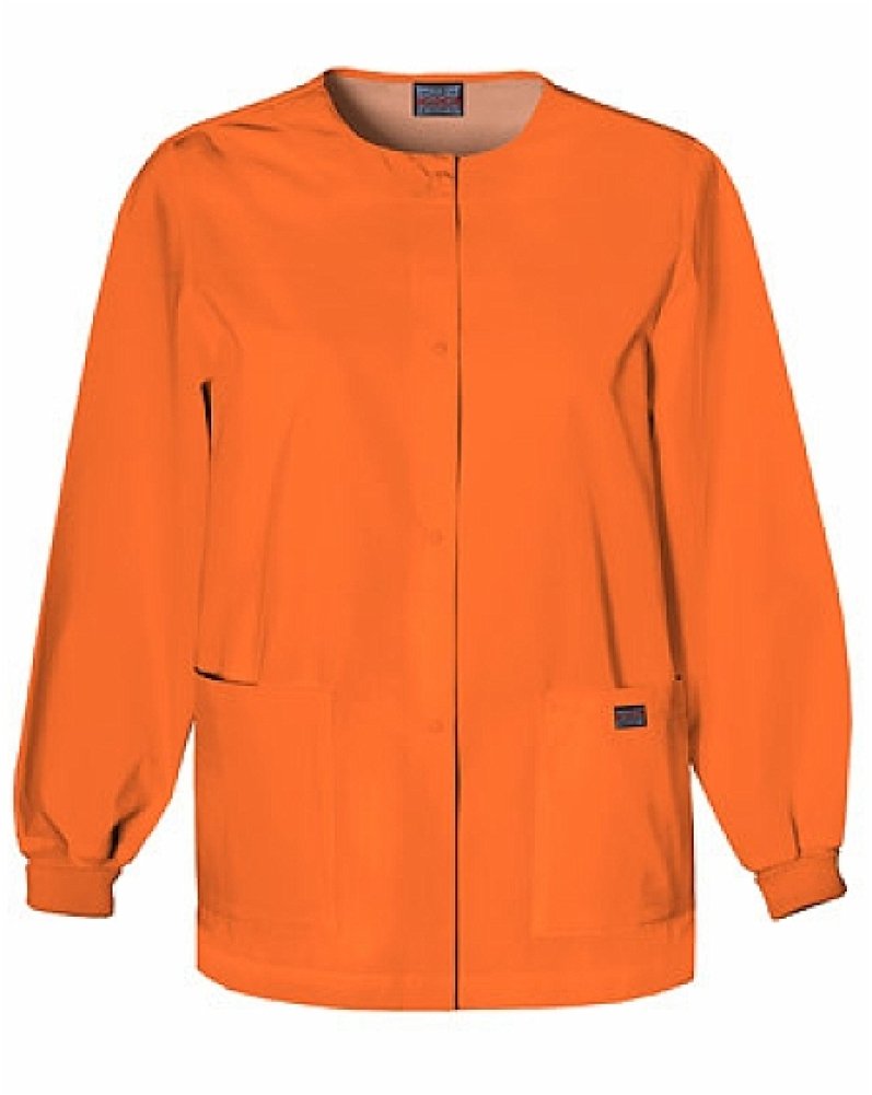 Cherokee Womens Snap Front Warm Up Jacket, Orange, XXXXX-Large : Amazon ...