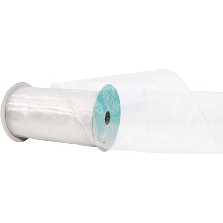 Morex Wired 6 Inch x 10 Yards Chiffon Ribbon Spool - White : Amazon.co ...