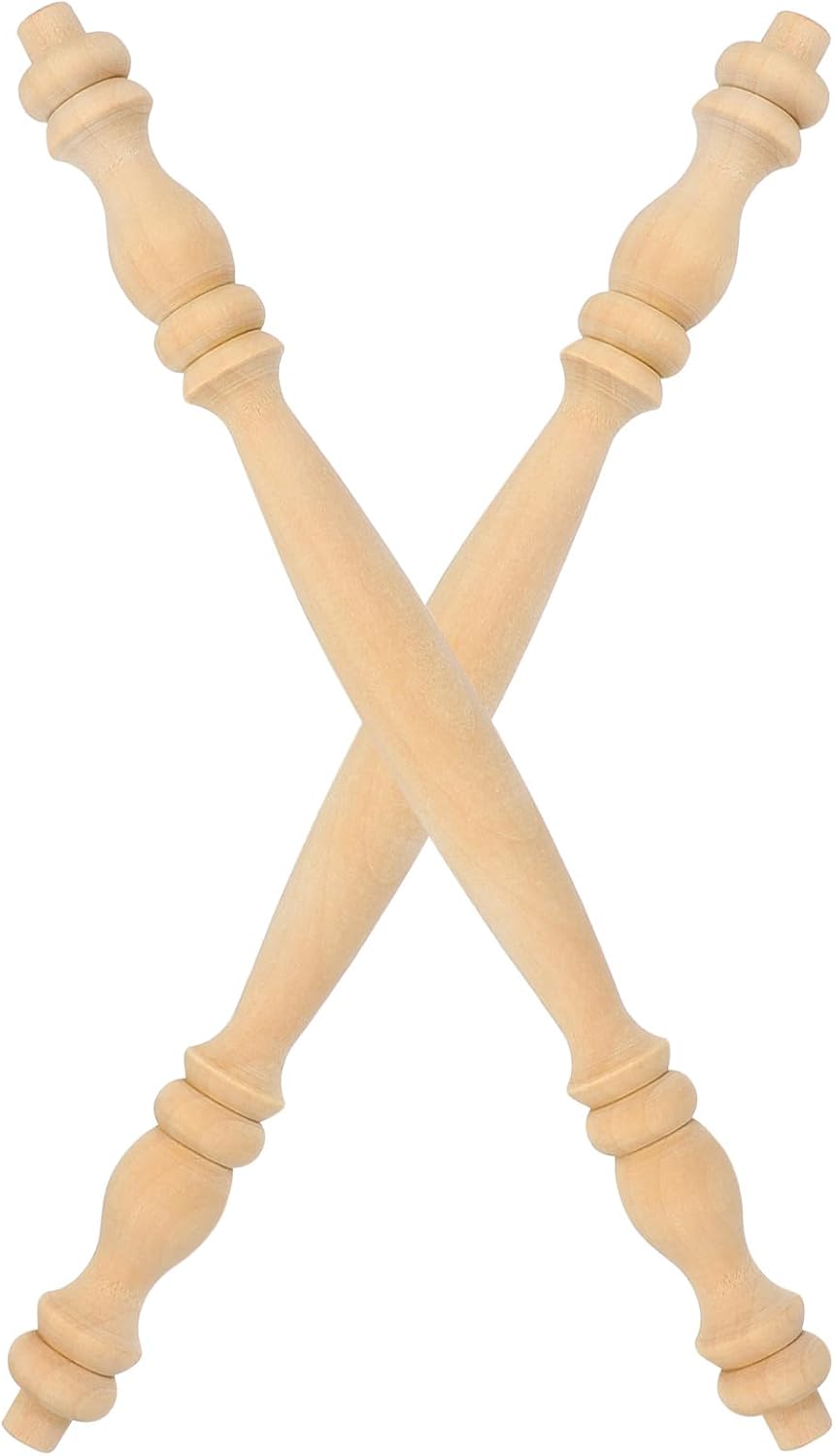 Amazon.com: POPETPOP 2 Pcs Unfinished Solid Wood Spindles 10.35In ...