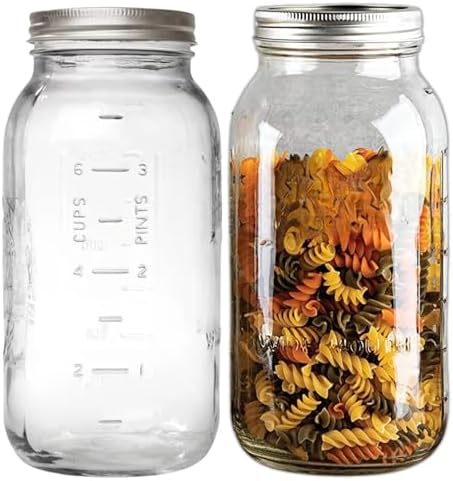 Amazon.com: Skylety 12 Pack Half Gallon Mason Jar, Wide Mouth Glass Jar ...
