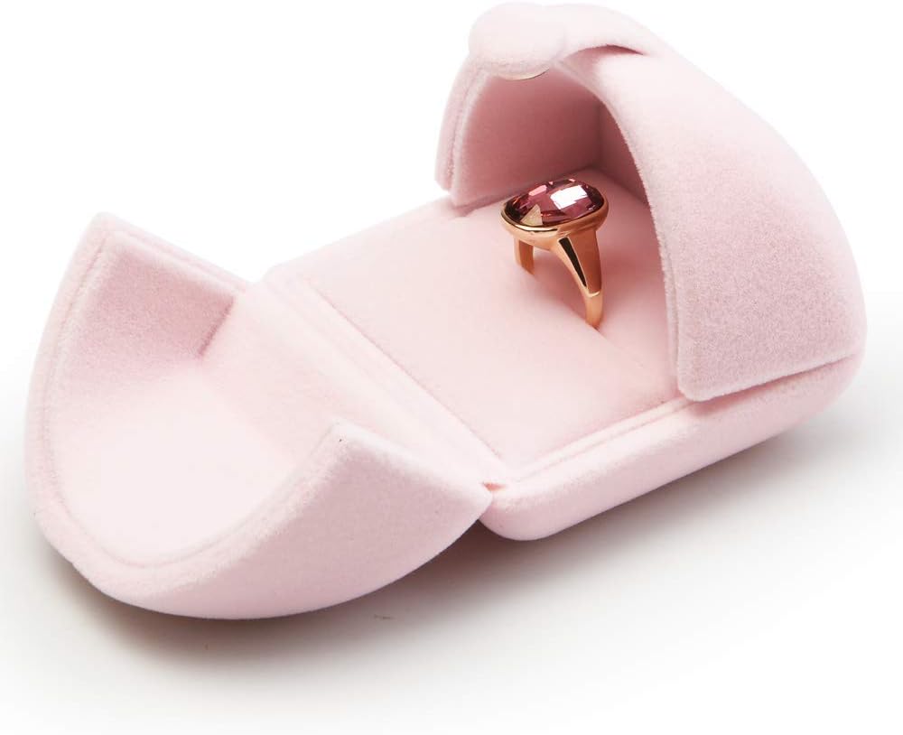 Amazon.com: TAIMY Ring Box, Plush Velvet Ring Case for Proposal ...