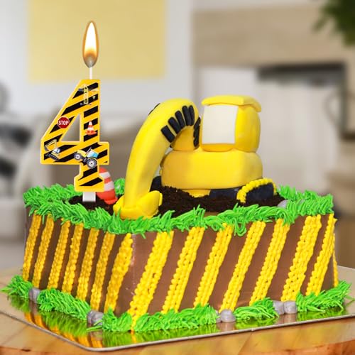 Snapklik.com : Construction Birthday Candle, Happy Birthday Candles ...