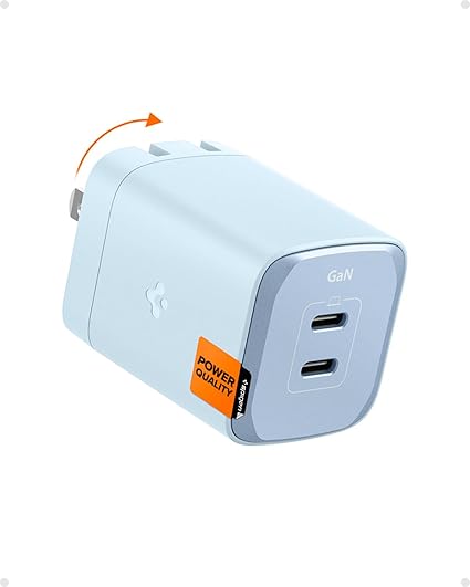 Amazon.com: Spigen for USB C Wall Charger, GaN III 652 65W 2 Ports Compact Foldable Dual PD PPS ...