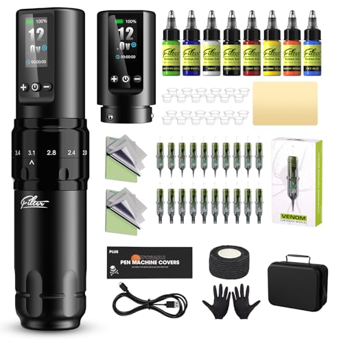 Filter Tattoo Machine Kit - Tattoo Gun Kit with 7 Strokes 2.0-4.0mm ...