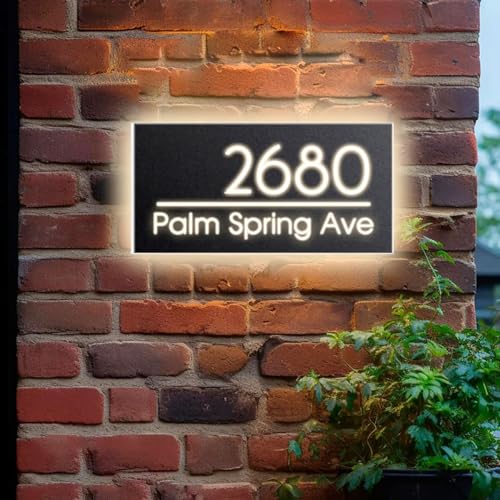 Amazon.com: Custom LED House Number Sign Backlit Metal Illuminated ...