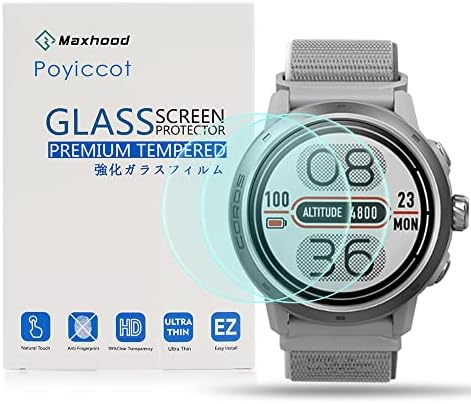 Amazon.co.jp: Poyiccot【 2枚入り】対応COROS APEX2 Pro保護フィルム、対応 COROS APEX2 Pro ...