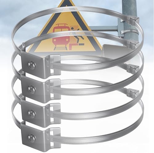 Amazon.com: Adjustable Sign Mounting Brackets for Larger Diameter Poles ...