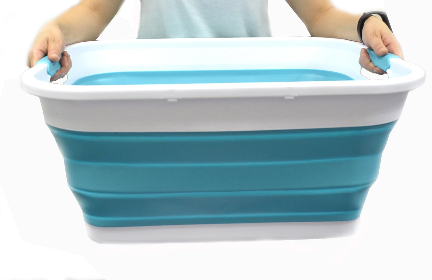 Sammart Collapsible Plastic Laundry Basket Foldable Pop Up Storage ...