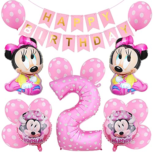 Número 2 Minnie Rosa: Decoração Encantadora para Festa Infantil