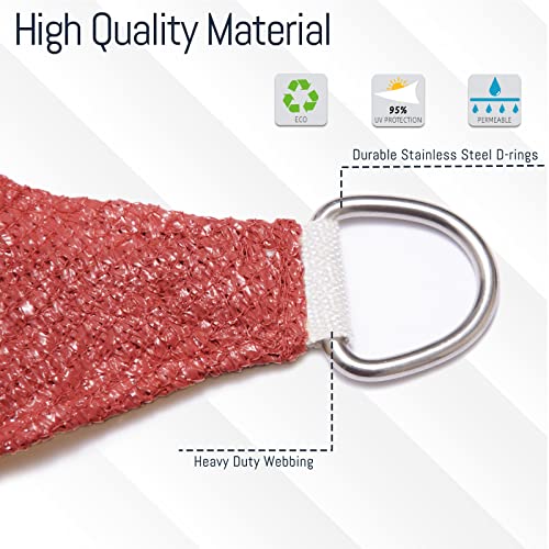 Snapklik.com : Sun Shade Sail, 12x12x12 Red Straight Eage Triangle ...