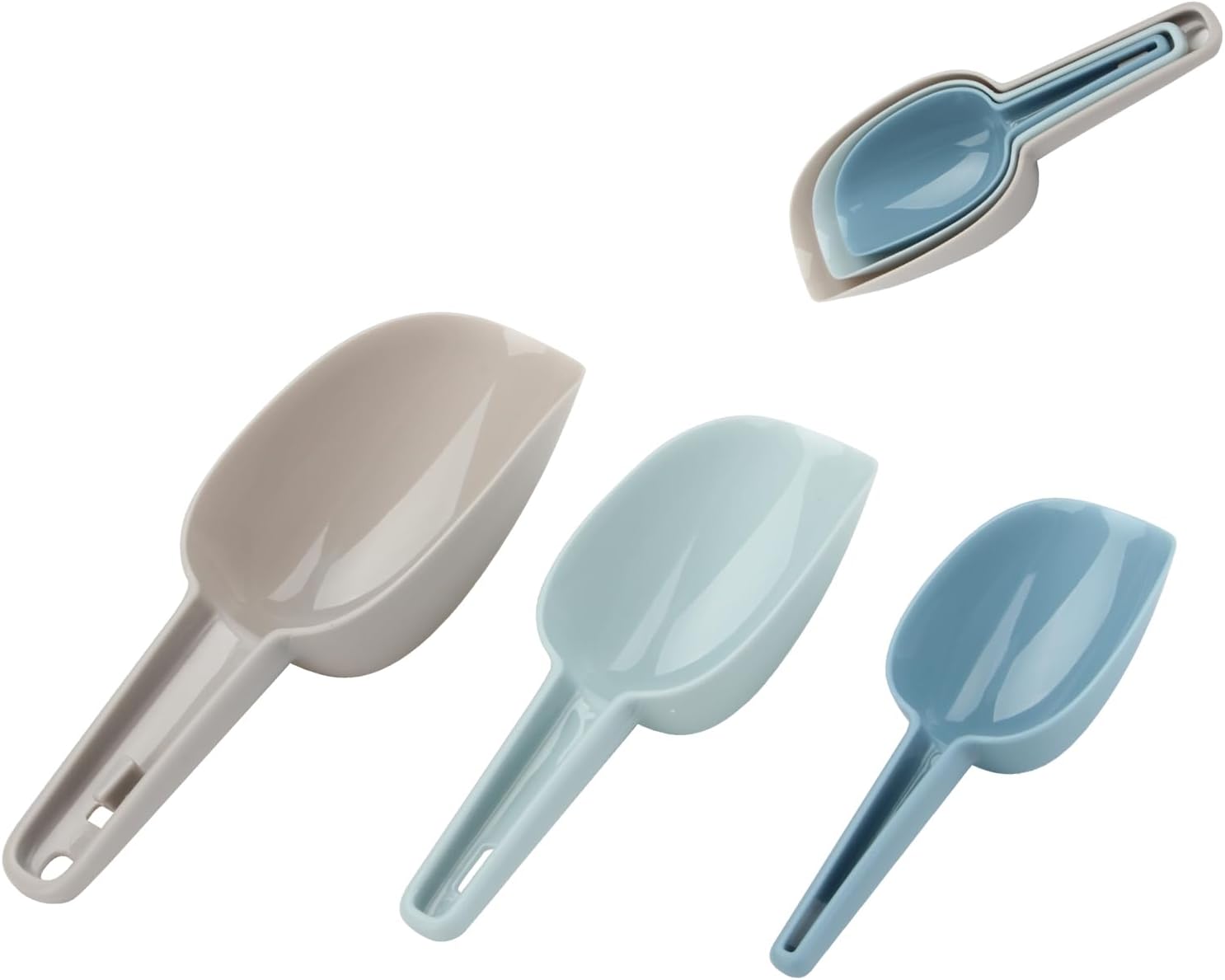 Amazon.com: Ice Scoop Set of 3, Multi-purpose Plastic Kitchen Scoops ...