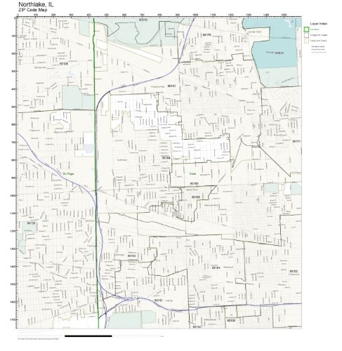 ZIP Code Wall Map of Northlake, IL ZIP Code Map Laminated: Amazon.com ...