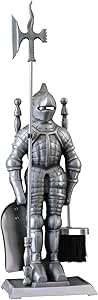 Amazon.com: HAUMETAL Knight Templar Cast Iron Fireplace Tool Set ...
