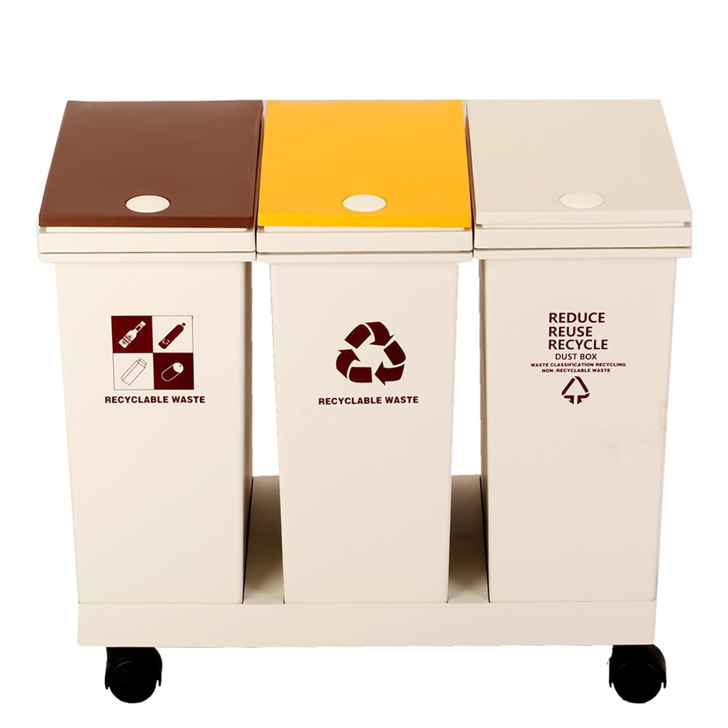 Nisorpa Kitchen Recycling Bin 20Lx3 Bin with Recycling Compartment ...