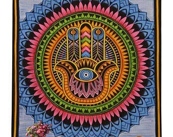 Rajasthan Mandala Art Cotton Wall Poster (Multicolor) Pack of_1 ...