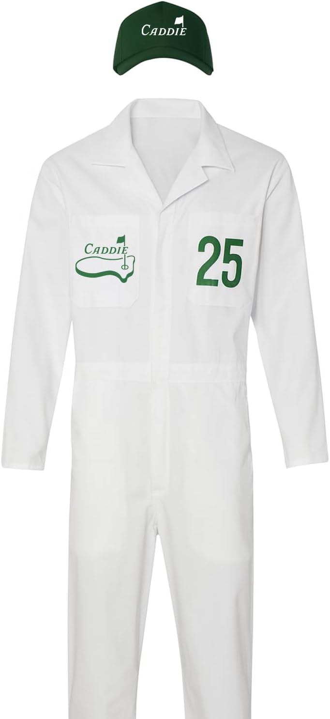 Amazon.com: Caddie Golf Uniform and Hat - Mens Golfer Caddy Jumpsuit ...