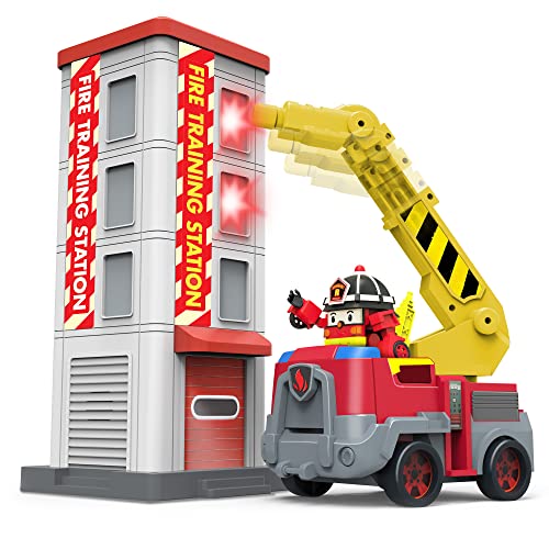Robocar Poli Toys, [Fire Station Playset+Rescue Training Fire Truck Toy ...