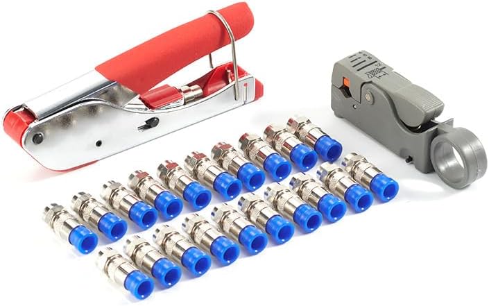 Coax Cable Crimper, Coaxial Cable Compression Tool Kit with Crimp Tool ...