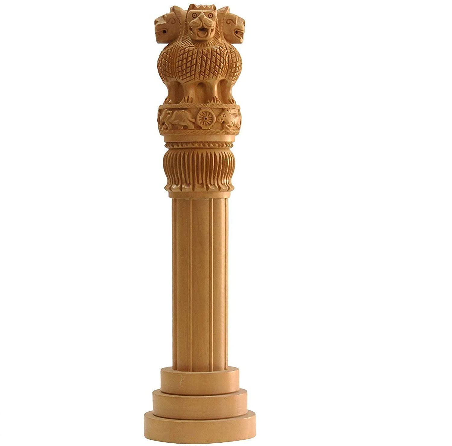 Buy kaka jiji handicraft 8 inches Large Wooden Ashoka Stambh- Ashoka ...