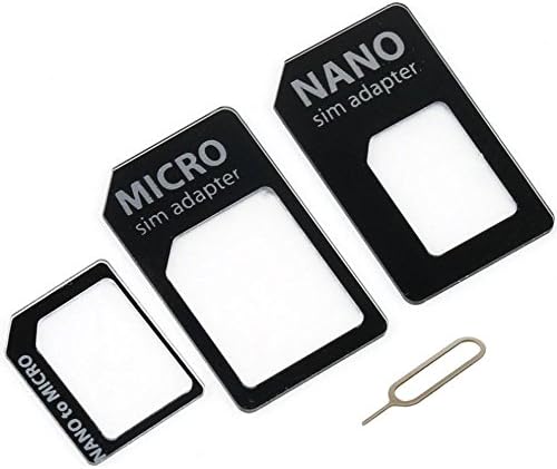 SIM Card Adapter Kit with SIM Ejector Pin Convert Nano SIM to Micro SIM ...