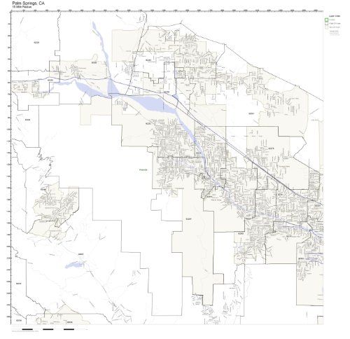 Amazon.com: Working Maps Palm Springs, CA Zip Code Map Laminated ...
