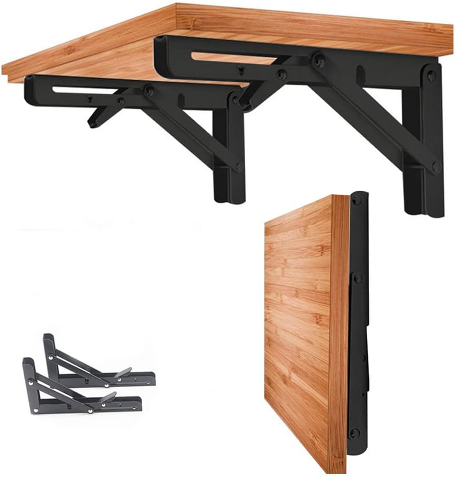 ASelected 2PCS Folding Shelf Brackets 12inch/50cm, Wall Mounted ...