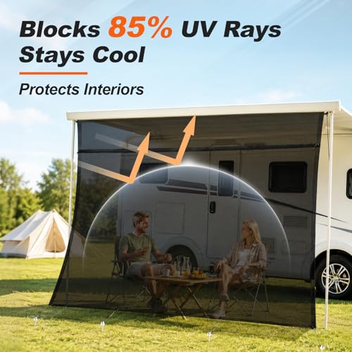 RV Awning Sun Shade Screen 8' X 15' 3'' (Fit for 16' Awning) Mesh ...