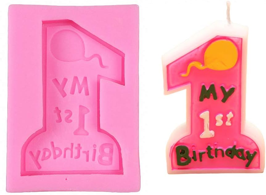 Amazon.com: Number 1 Silicone Fondant Mold, 1st Birthday Chocolate ...