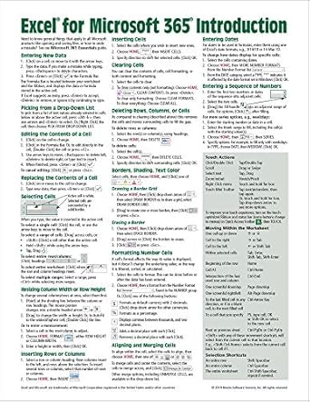 Excel for Microsoft 365 (Office 365) Introduction Quick Reference Guide ...