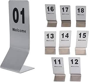 Amazon.com: Stainless Steel Table Numbers, 1-100 Table Number Cards 15. ...