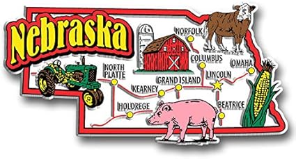 Amazon.com: Nebraska Jumbo State Magnet by Classic Magnets, Collectible ...