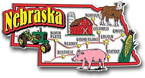 Amazon.com: Nebraska Jumbo State Magnet by Classic Magnets, Collectible ...