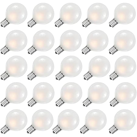 G40 Globe Replacement Bulbs with Frosted White, 1.5 Inch -5 Watt -Screw ...