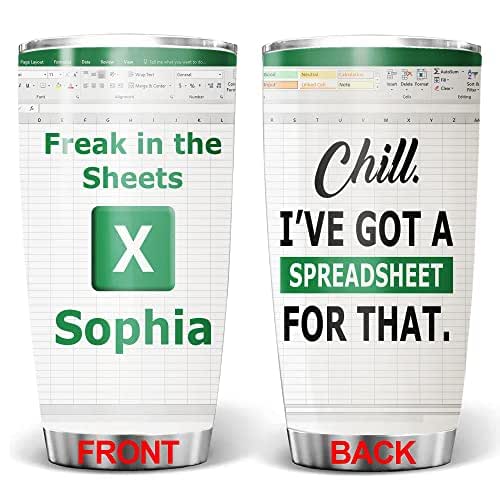 Amazon.com: Personalized Excel Tumbler - Freak In The Sheets Excel ...