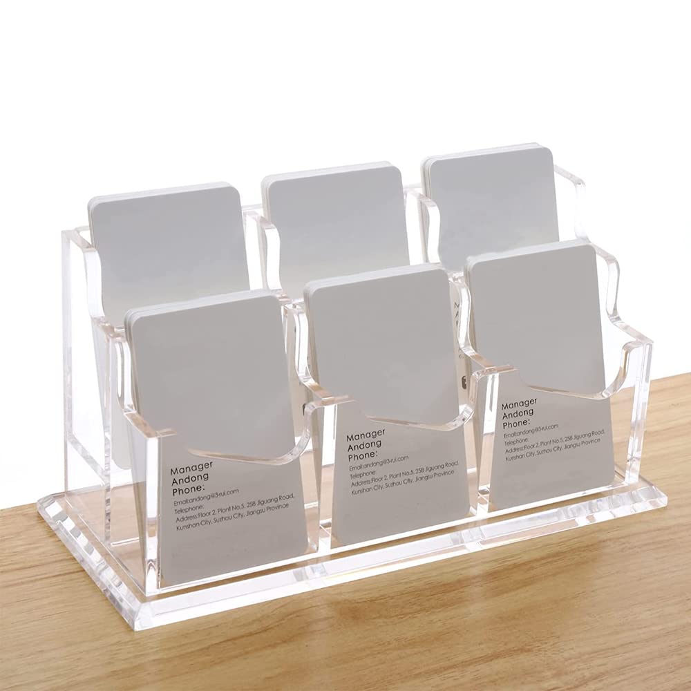 SHANGJI Business for Desk，Vertical Clear Acrylic Business Card Display ...