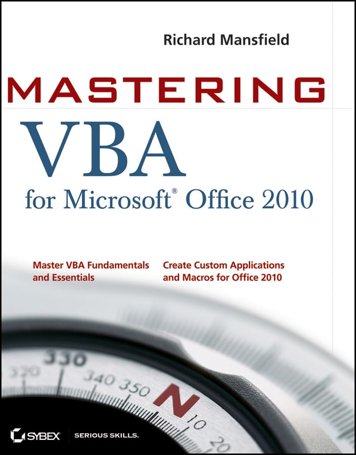 Mastering VBA for Office 2010: Mansfield, Richard: 9780470634004 ...