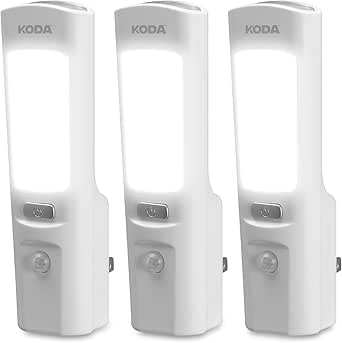 KODA LED Power Failure Nightlight / Flashlight (3-Pack) - 3-in-1 Plug Into Wall Functionality ...