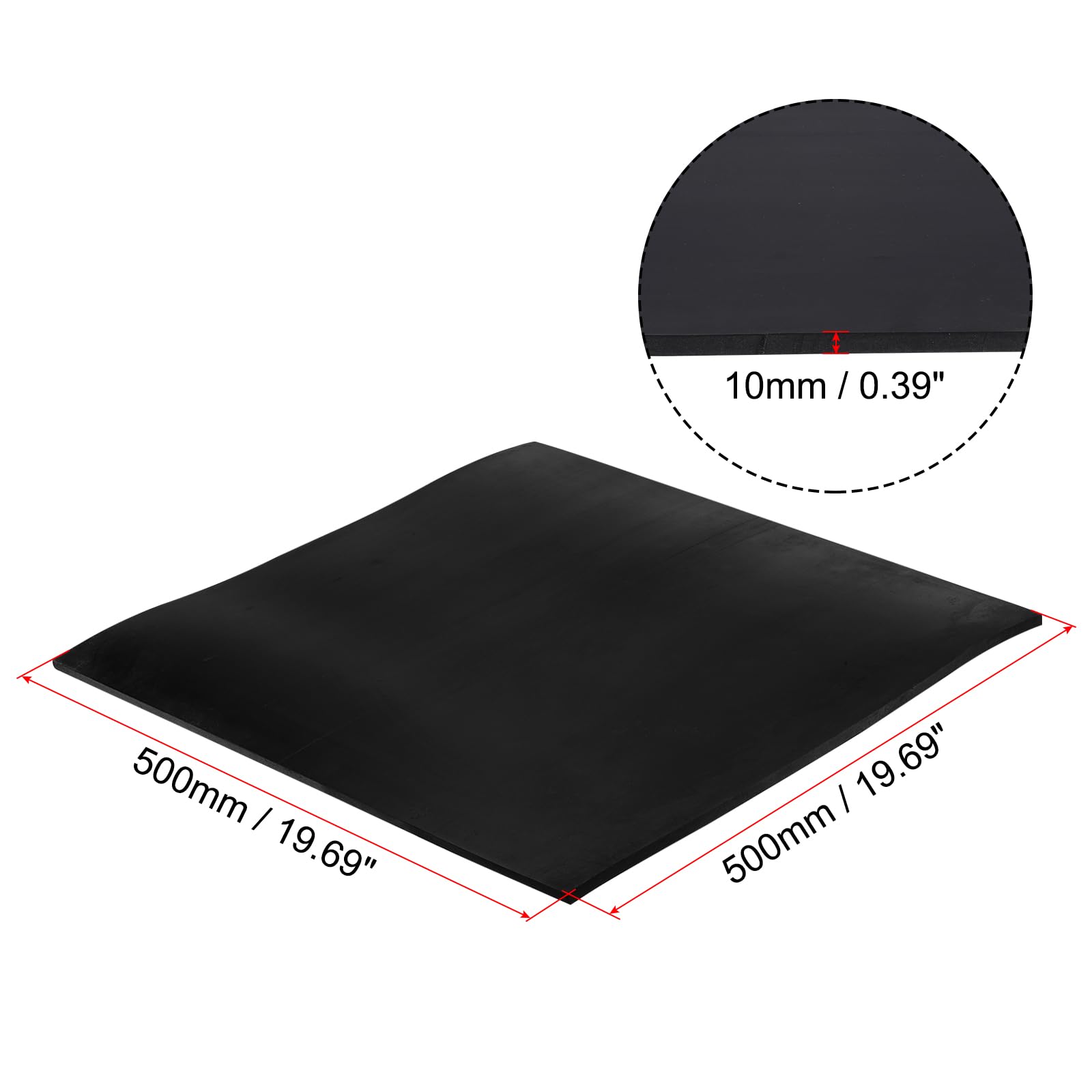 PATIKIL Shock Absorbing Mat, 1 Pcs Rubber Anti Vibration Pads 20″ x 20 ...
