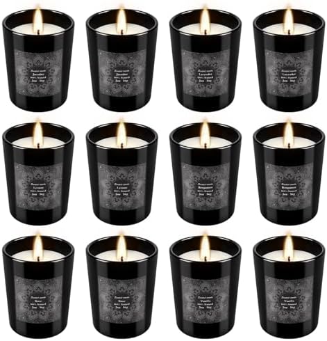 Amazon.com: 12-Pack Scented Candles Gift Set, 2oz Soy Wax Aromatherapy ...