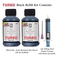 TURBO Ink Cartridge Refill Kit for HP 803 (Black)-(120ML)(2+60ML ...