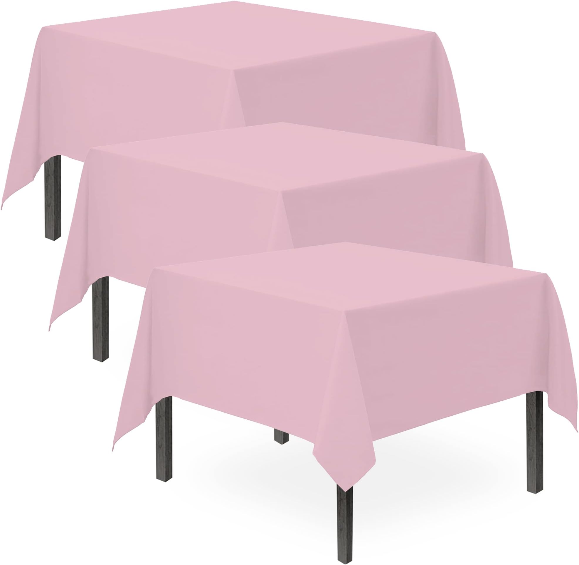 Solid Lovely Pink Short Fold Rectangular Plastic Table Cover (137cm x ...