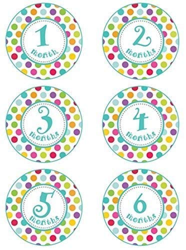 Amazon.com: Blue and Polka Dot Month to Month Stickers, Extra Large ...