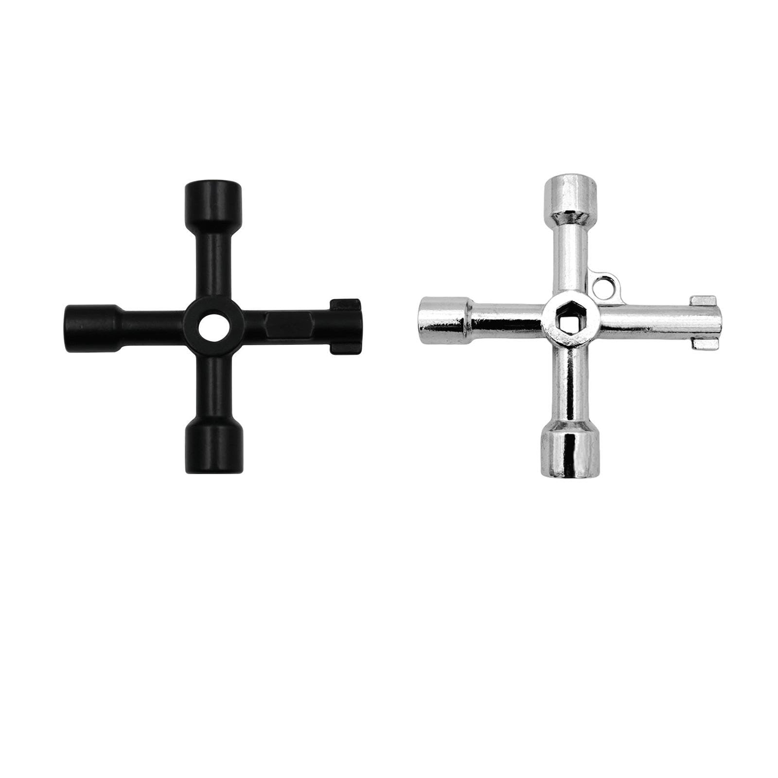 4-Way Key,2pcs Multi-Functional Utilities Key, Plumbing Key Wrench ...