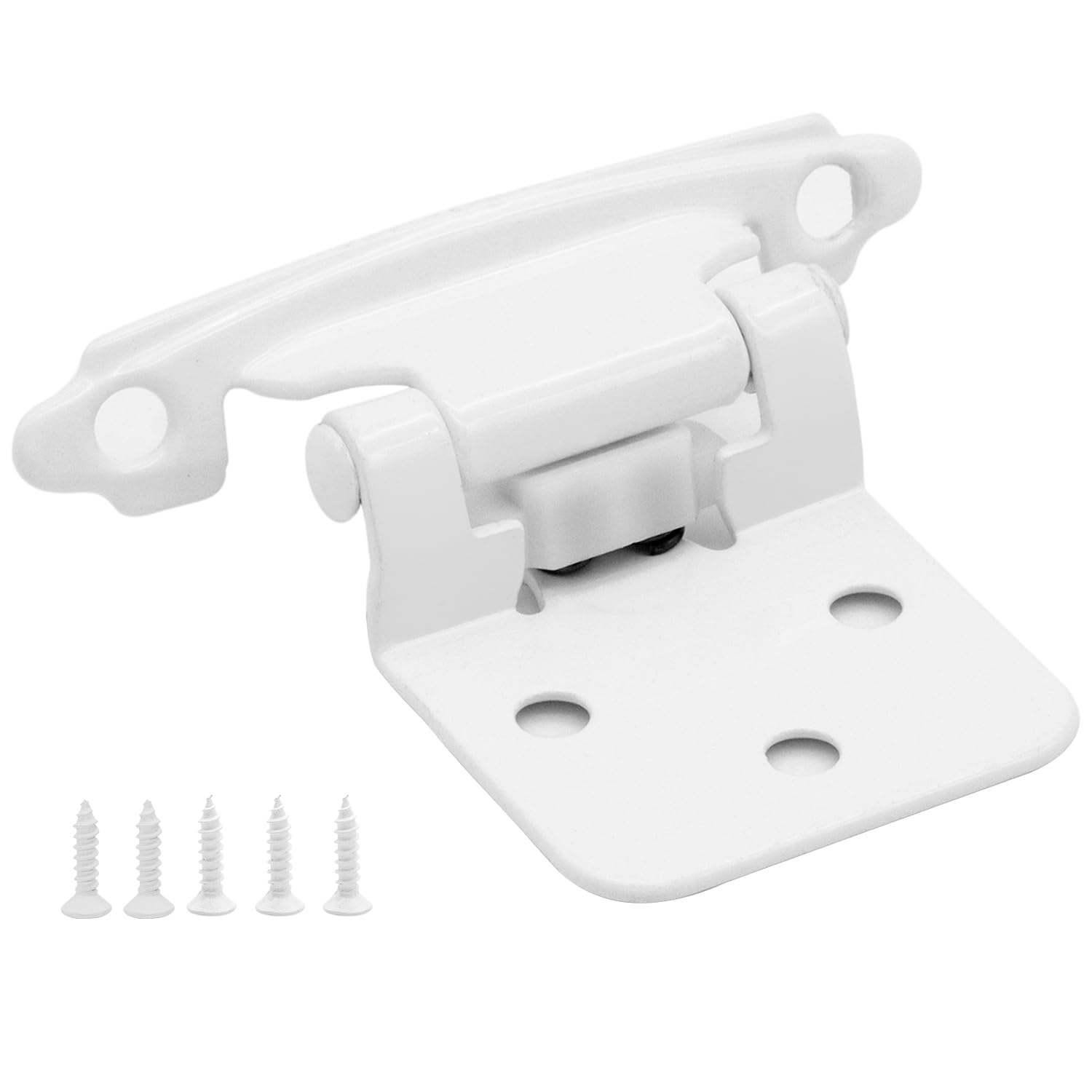 Cabinet White Hinges Overlay, 50 Pack (25 Pairs) Self Closing Flush ...
