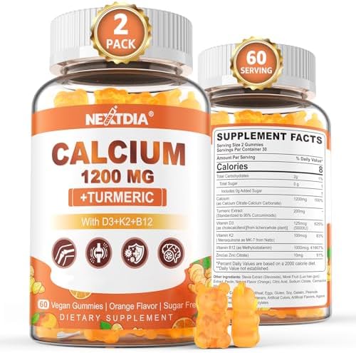 Amazon.com: HOLLEGEND Calcium 1200 mg with Vitamin D3 Gummies, Calcium ...